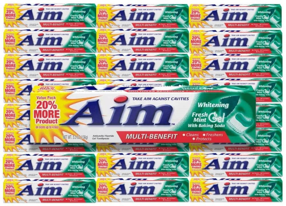 Aim - Whitening Toothpaste with Baking Soda - 5.5 Oz - 24 Pack ...