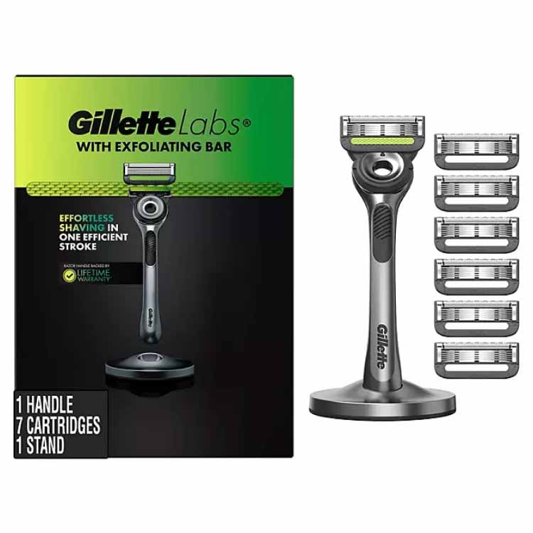 GilletteLabs - Men's Razor with Exfoliating Bar - 1 Handle, 7 Refills ...