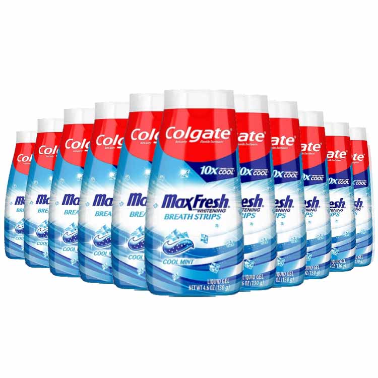 Colgate Max Fresh Liquid Toothpaste with Mini Breath Strips, Cool Mint ...