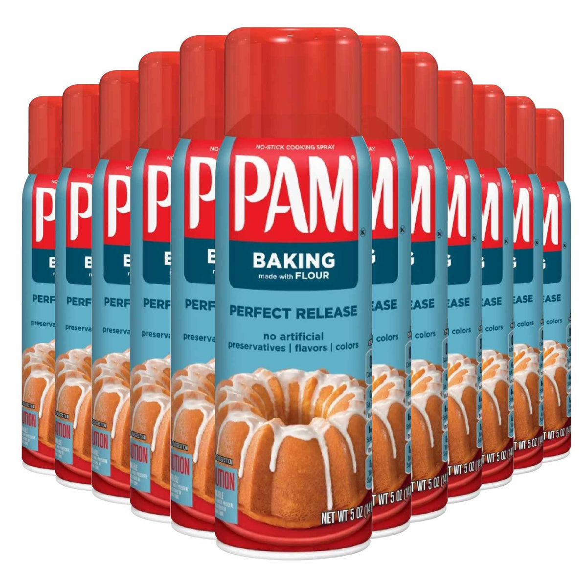 PAM - No-Stick Cooking Spray, Baking Spray Made With Flour - 5 Oz - 12 ...