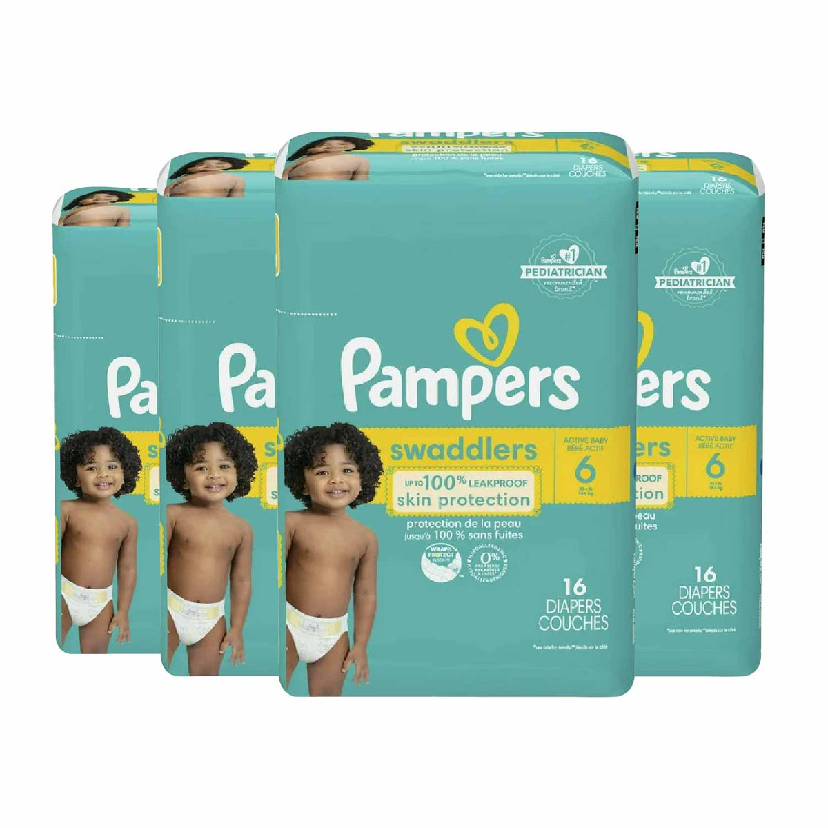 Pampers - Swaddlers Diapers, Size 6 - 16 Ct - 4 Pack – Contarmarket