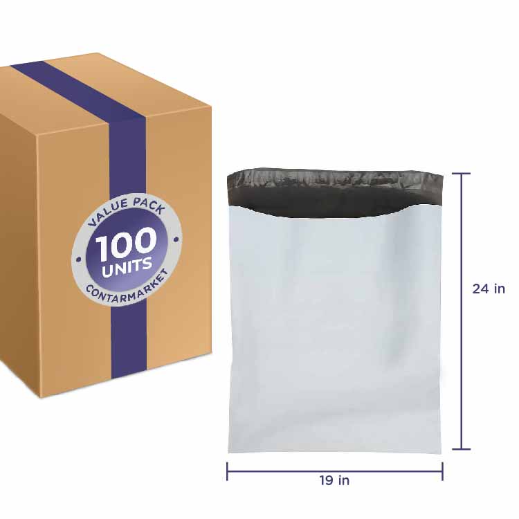 Poly Mailers 2.5MIL, Size 19''x 24'' inches - 100 Pack – Contarmarket