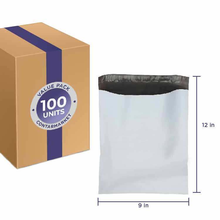 Poly Mailers 2.5MIL, Size 9''x 12'' inches - 100 Pack – Contarmarket