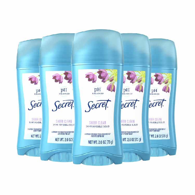 Secret Sheer Clean Invisible Solid Antiperspirant & Deodorant - 2.6oz ...