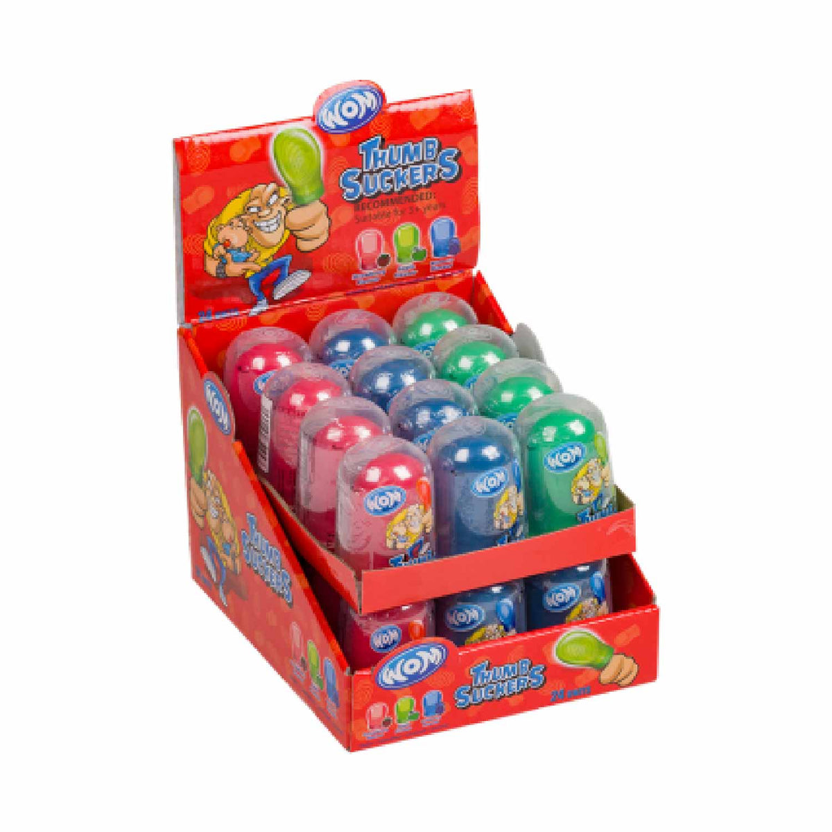WOM Thumb Suckers Candy - Assorted Flavors, Individually Wrapped, 24 C ...
