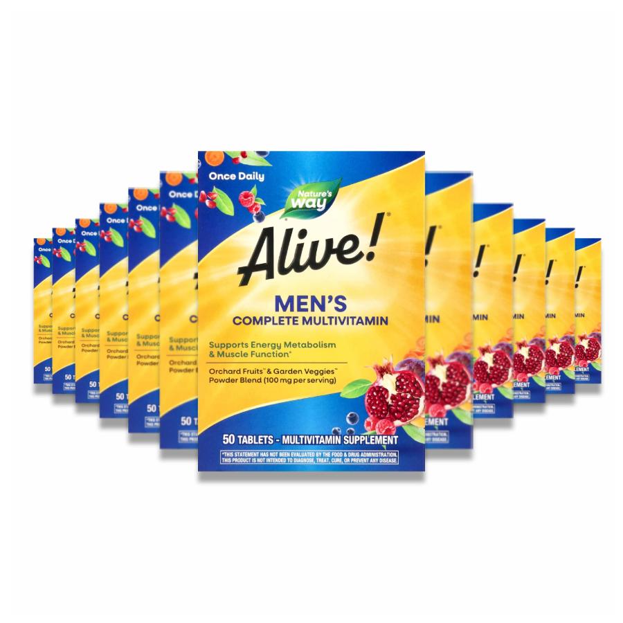 Alive Men’s Energy Multivitamin - Nature’s Way - 50 Tablets - 12 Pack ...