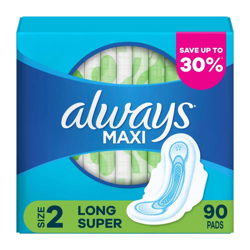 Always - Long and Super Maxi Pads with Flexi-Wings Multipack - 90 Coun ...