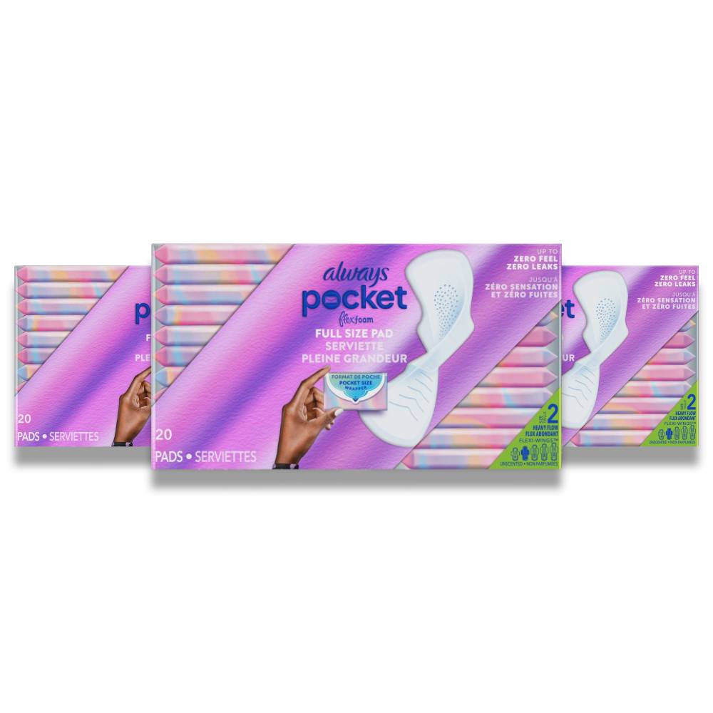 Always Pocket FlexFoam Heavy Flow Pads with Wings, 60 ct – Contarmarket