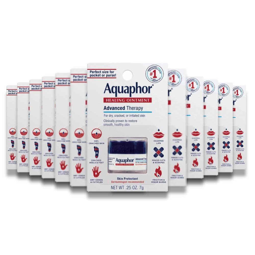 Aquaphor Mini Jar Advanced Therapy Moisturizer - 0.25 Oz - 12 Pack ...