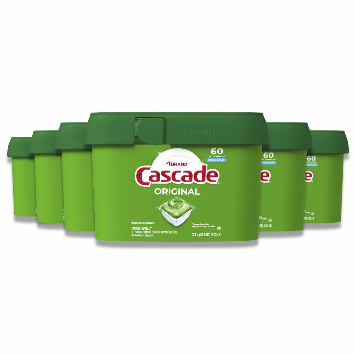 Cascade - ActionPacs Fresh Scent Dishwasher Detergent - 60 Ct ea - 6 P ...