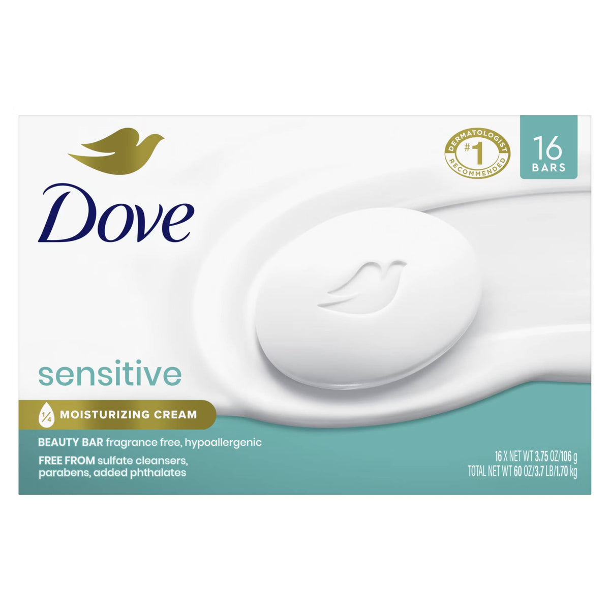 Dove - Beauty Bar Sensitive Skin, 3.75 Oz - 16 Ct Each – Contarmarket