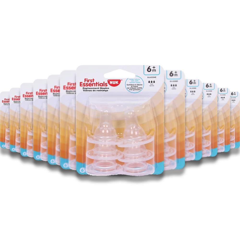 NUK - First Essentials Replacement Nipples - 6 Count - 24 Pack ...