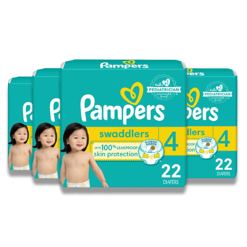 Pampers - Swaddlers Diapers, Size 4 - 22 Ct - 4 Pack – Contarmarket