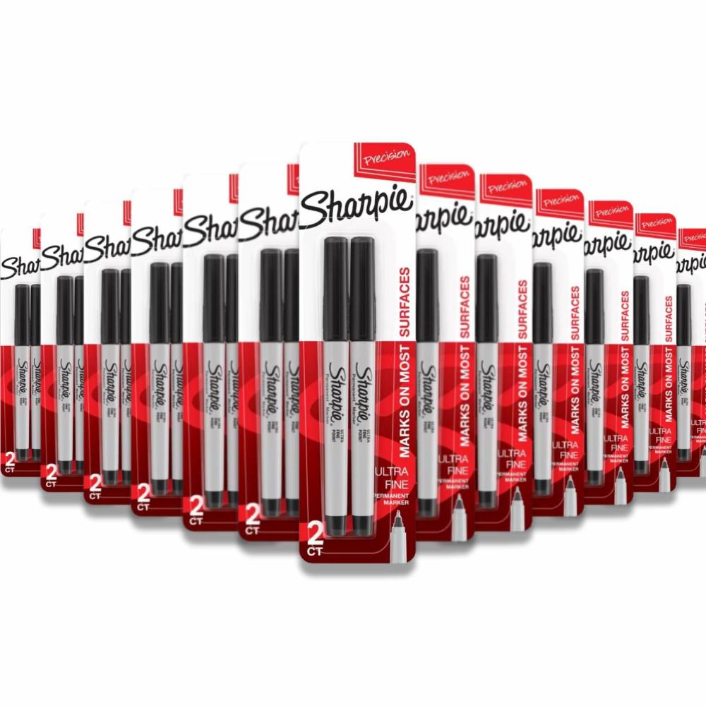 Sharpie - Permanent Markers Ultra Fine Tip Black - Pack of Two - 144 P ...