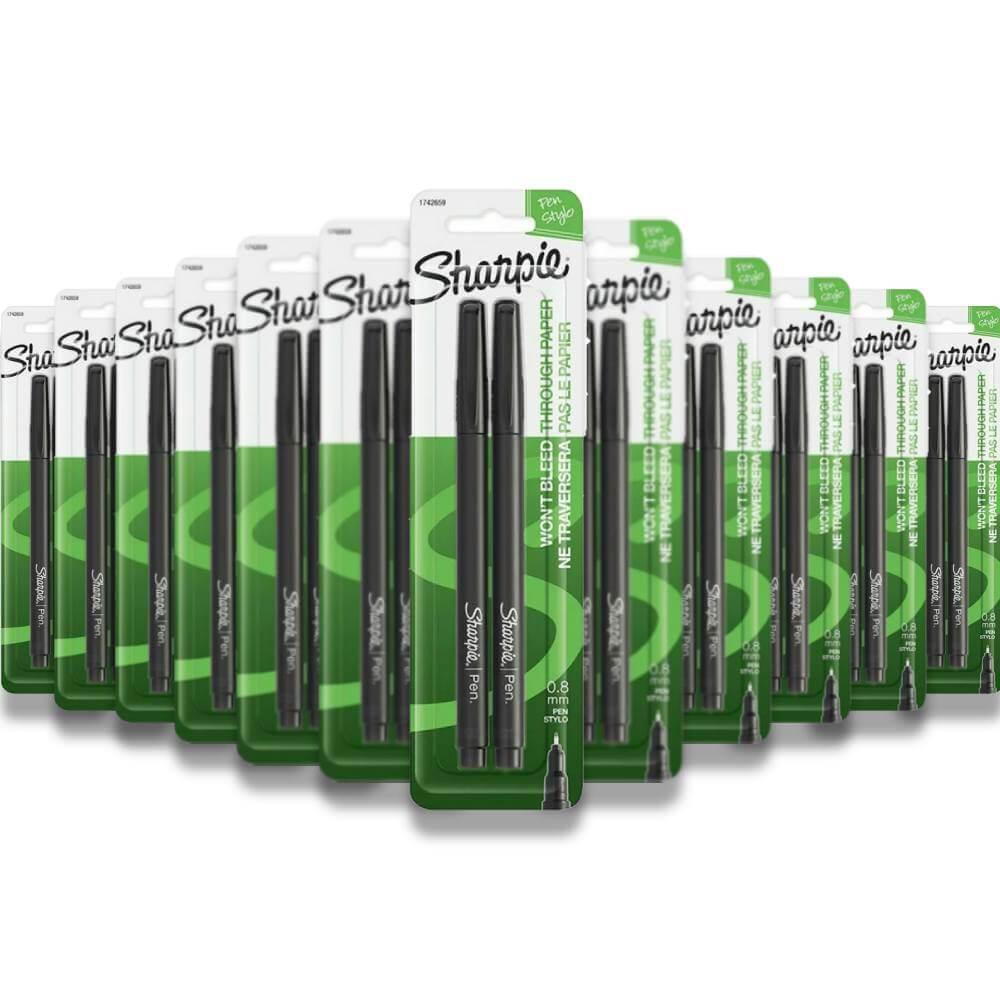 Sharpie Fine Point Stick Pens Black Ink 2pk - 48 Pack – Contarmarket