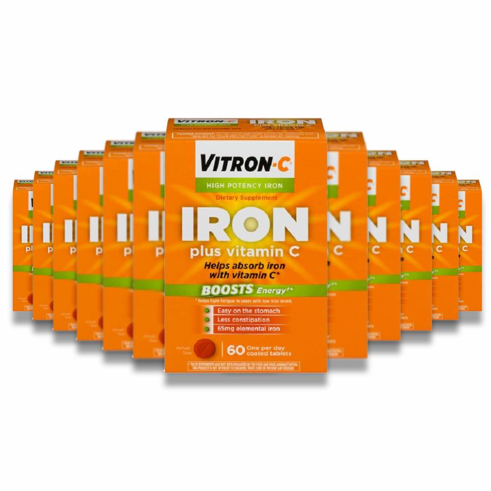 Vitron-C - High Potency Iron Plus Vitamin C Tablets - 60 Count - 12 Pa ...
