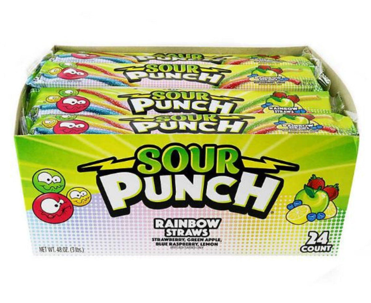 SOUR PUNCH Rainbow Straws Assorted Chewy Candy (2 oz., 24 pk ...